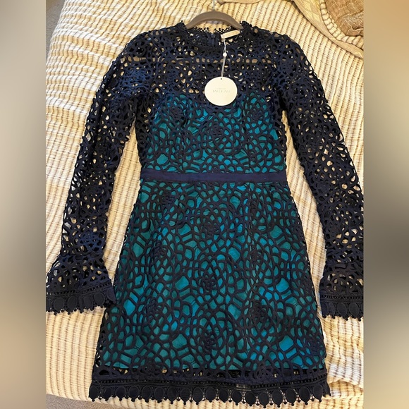 La Maison Talulah | Dresses | Talulah Roseate Lace Overlay Mini Dress ...
